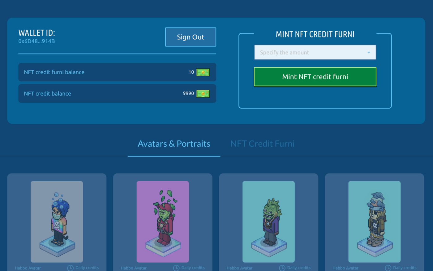 Puhekupla - Habbo NFT: Introducing NFT credits!